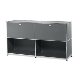 Tchibo - Metall-Sideboard mit 2 versetzbaren Klappenf&auml;chern - 152x40x82,5cm - silber -
