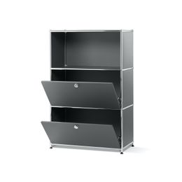 Tchibo - Regal Metall &raquo;Cn3&laquo; mit 2 Klappenf&auml;chern - 77x40x120,5cm - chrom -