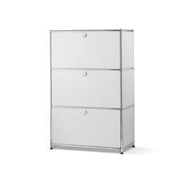 Tchibo - Regal Metall &raquo;Cn3&laquo; mit 3 Klappenf&auml;chern - 77x40x120,5cm - chrom -