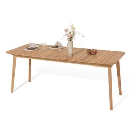 Tchibo - Doppelt ausziehbarer Teak-Dining-Tisch - 200x90x75,5cm - naturfarben -