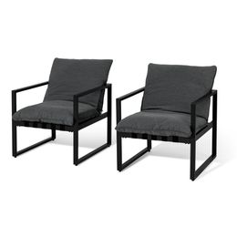 Tchibo - 2 Relax-Sessel mit Creacryl -Allwetterstoff - 73,5x80x90cm - schwarz -