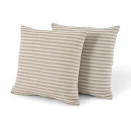 Tchibo - 2 Outdoor-Kissen mit Leinen-Haptik - hellgrau
