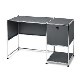 Tchibo - Metall-Schreibtisch &raquo;Cn3&laquo; mit Klappt&uuml;r - 116x52,5x75cm - chrom -
