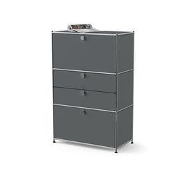 Tchibo - Kommode Metall &raquo;Cn3&laquo; mit 2 Klappenf&auml;chern und 2 Schubladen - 77x40x120,3cm - chrom -