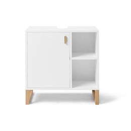 Tchibo - Waschbeckenunterschrank mit T&uuml;r und Seitenfach - 65x40x66cm - braun -