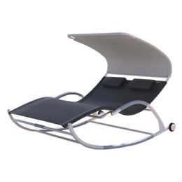 Leco Doppelschaukelliege mit R&auml;dern - 206x165x146cm - anthrazit -