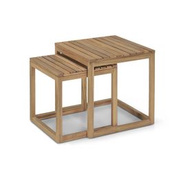 Tchibo - 2 Garten-Beistelltische - 50x50x50,5cm - braun -