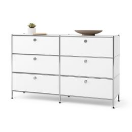 Tchibo - Kommode Metall &raquo;Cn3&laquo; mit 6 Schubladen - 152x40x73,5cm - chrom -