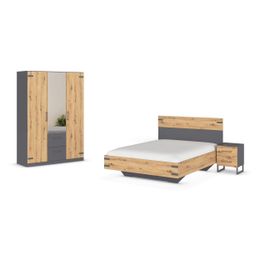 Rauch Schlafzimmer-Set &raquo;Butte&laquo; - 136x54x197cm - grau -
