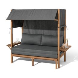 Tchibo - Lounge-Strandkorb mit ausziehbarem Fu&szlig;teil - 160x85,5x170,5cm - anthrazit -