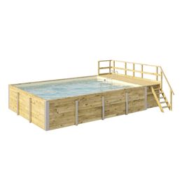 Weka Gartenpool inkl. Sonnendeck - braun