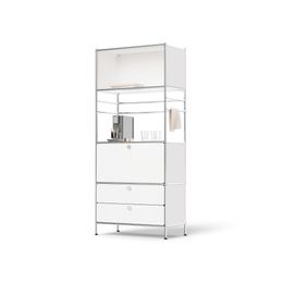 Tchibo - Regal Metall &raquo;Cn3&laquo; mit 1 Klappenfach und 2 Schubladen - 77x40x177,5cm - chrom -