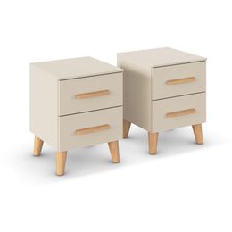 Rauch Nachttisch-Paar &raquo;Skandi&laquo; - 40x42x53cm - beige -