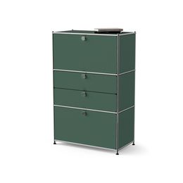 Tchibo - Kommode Metall &raquo;Cn3&laquo; mit 2 Klappenf&auml;chern und 2 Schubladen - 77x40x120,5cm - olivgr&uuml;n -