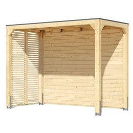 Karibu Pavillon &raquo;Markaska&laquo; mit Leimholz-Balken und Dacheindeckung - 320x160x239cm - braun -
