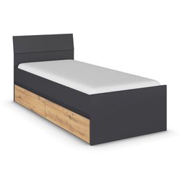 Rauch Bett &raquo;Joel&laquo; mit 2 Schubladen - 1x6x101,5cm - grau -