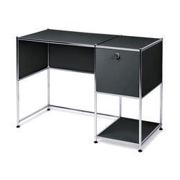 Tchibo - Schreibtisch Metall &raquo;Cn3&laquo; mit Klappt&uuml;r - 116x52,5x75cm - schwarz -