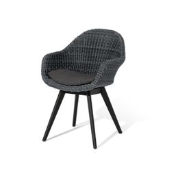 Tchibo - Schalenstuhl mit Polyrattangeflecht - 59,5x61,5x84,5cm - anthrazit -