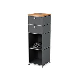 Tchibo - Schmale Kommode Metall &raquo;Cn3&laquo; mit Holzplatte und 2 Schubladen - chrom