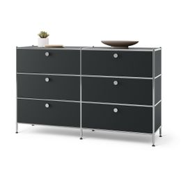 Tchibo - Kommode Metall &raquo;Cn3&laquo; mit 6 Schubladen - 152x40x73,5cm - schwarz -