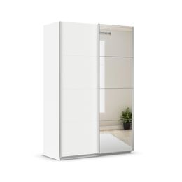 Rauch Schwebet&uuml;renschrank &raquo;Quadra&laquo; mit Spiegel - 136x62x210cm - wei&szlig; -