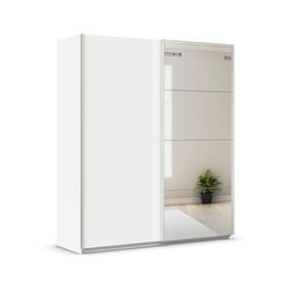 Rauch Schwebet&uuml;renschrank &raquo;Quadra&laquo; mit Spiegel - 181x62x210cm - wei&szlig; -