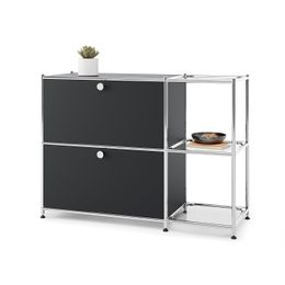 Tchibo - Sideboard Metall &raquo;Cn3&laquo; mit 2 Klappenf&auml;chern - 115x40x82,5cm - schwarz -