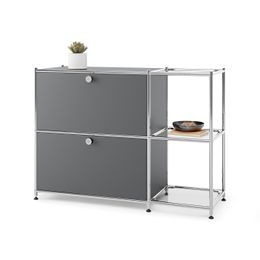 Tchibo - Sideboard Metall &raquo;Cn3&laquo; mit 2 Klappenf&auml;chern - 115x40x82,5cm - chrom -