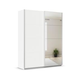 Rauch Schwebet&uuml;renschrank &raquo;Quadra&laquo; mit Spiegel - 181x62x229cm - wei&szlig; -