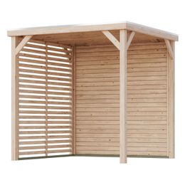 Karibu Pavillon &raquo;Sotis&laquo; mit Massivholz-Balken - 231x231x243cm - naturfarben -