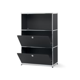Tchibo - Regal Metall &raquo;Cn3&laquo; mit 2 Klappenf&auml;chern - 77x40x120,5cm - schwarz -