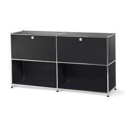 Tchibo - Sideboard Metall &raquo;Cn3&laquo; mit versetzbaren Klappenf&auml;chern - 152x40x82,5cm - schwarz -