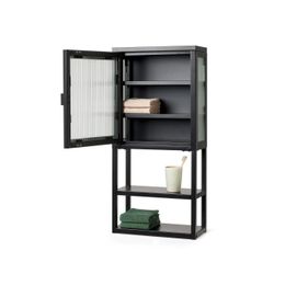 Tchibo - Wandschrank mit Glast&uuml;r - 40x18x85,5cm - schwarz -