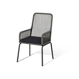 Tchibo - Hochlehner mit Textilgeflecht - 61,5x69x101,5cm - anthrazit -