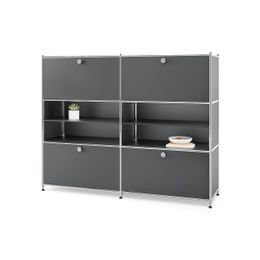 Tchibo - Kommode Metall &raquo;Cn3&laquo; mit 4 Klappenf&auml;chern - 152x40x120,5cm - chrom -