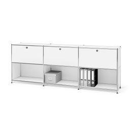 Tchibo - Sideboard Metall &raquo;Cn3&laquo; mit 3 versetzbaren Klappenf&auml;chern - 227x40x82,5cm - chrom -