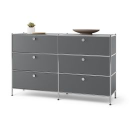 Tchibo - Kommode Metall &raquo;Cn3&laquo; mit 6 Schubladen - 152x40x73,5cm - chrom -