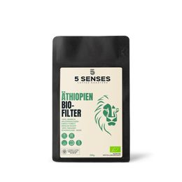 5 Senses - Bio &Auml;thopien Filterkaffee - 250 g Ganze Bohne - Intensit&auml;t: 3/6