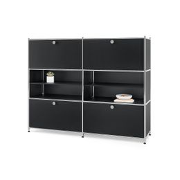 Tchibo - Kommode Metall &raquo;Cn3&laquo; mit 4 Klappenf&auml;chern - 152x40x120,5cm - schwarz -