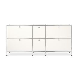 Tchibo - Sideboard Metall &raquo;Cn3&laquo; gro&szlig; mit 6 Klappenf&auml;chern - 190x40x89,5cm - chrom -