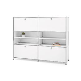 Tchibo - Kommode Metall &raquo;Cn3&laquo; mit 4 Klappenf&auml;chern - 152x40x120,5cm - chrom -