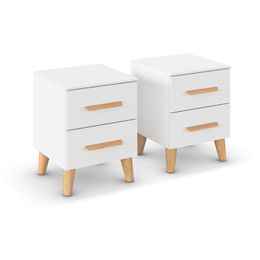 Rauch Nachttisch-Paar &raquo;Skandi&laquo; - 40x42x53cm - wei&szlig; -