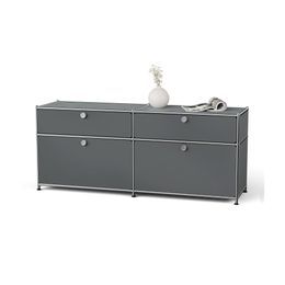 Tchibo - Sideboard Metall &raquo;Cn3&laquo; mit 2 Klappenf&auml;chern und 2 Schubladen - 152x40x64,5cm - chrom -