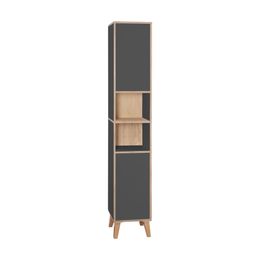 Roba Hochschrank &raquo;Morena&laquo; mit 2 T&uuml;ren und 2 offenen F&auml;chern - 35x32,5x195cm - braun -