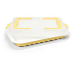 Tchibo - Backblech mit Transportdeckel - wei&szlig;