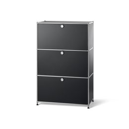 Tchibo - Regal Metall &raquo;Cn3&laquo; mit 3 Klappenf&auml;chern - 77x40x120,5cm - schwarz -