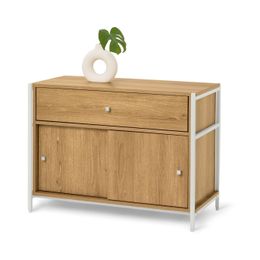 Tchibo - Kommode &raquo;Grade&laquo; mit Schublade und Schiebet&uuml;ren - 80,3x40x60cm - silber -