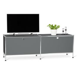 Tchibo - Lowboard Metall &raquo;Cn3&laquo; mit Klappenf&auml;chern - 152x40x51,5cm - chrom -