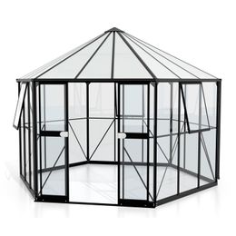 Vitavia Gew&auml;chshaus Pavillion 9 m&sup2; inkl. Fundamentrahmen - 383x333x284cm - schwarz -