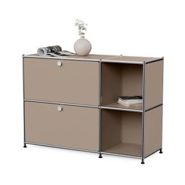 Tchibo - Sideboard Metall &raquo;Cn3&laquo; mit 2 Klappenf&auml;chern - 116x40x85,5cm - taupe -
